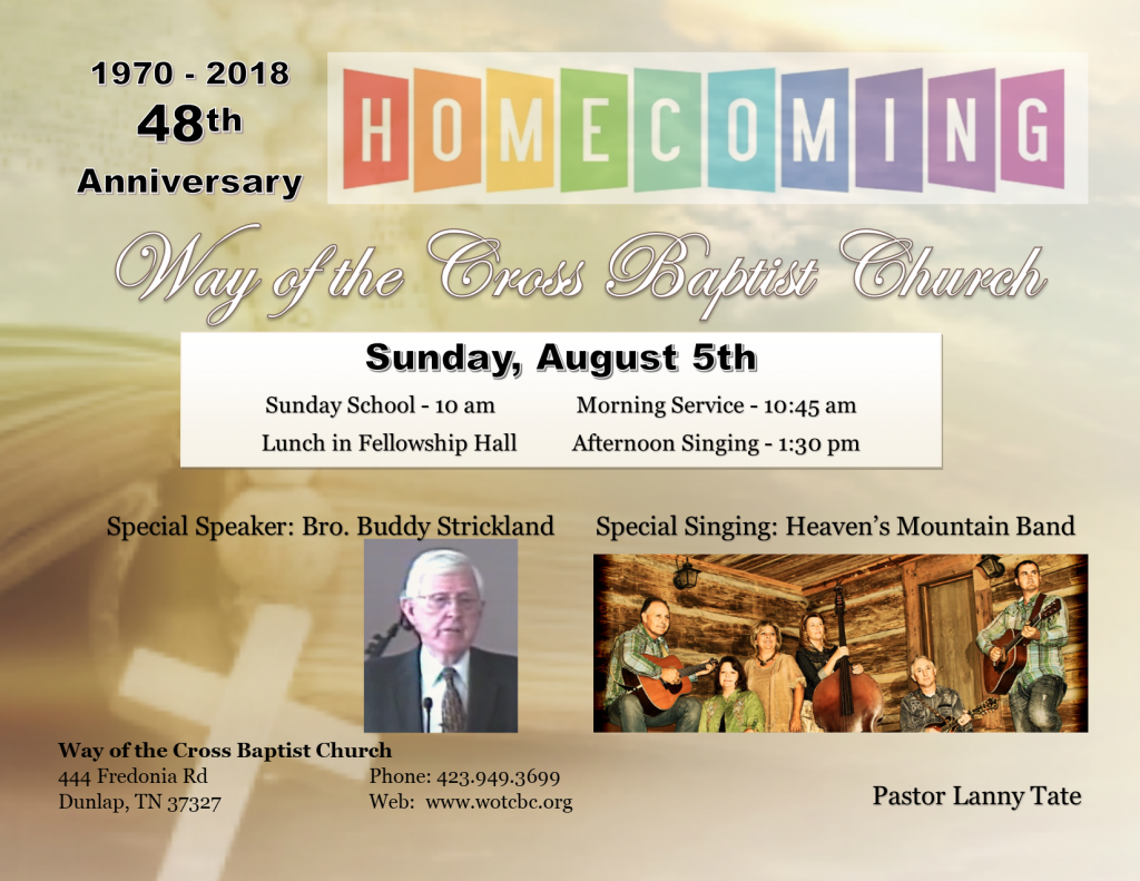 Homecoming 2018 - Way of the Cross Baptist Church