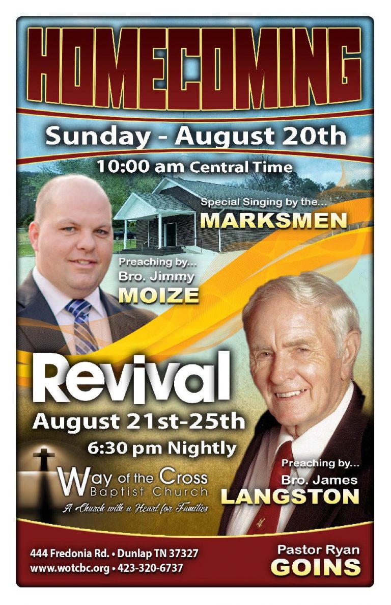 Homecoming & Revival 2023 - Way of the Cross Baptist Church
